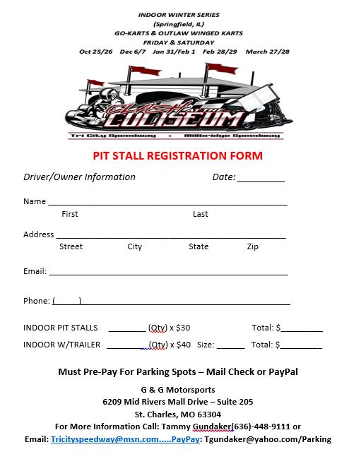 Pit Stall Parking – Tri City Speedway